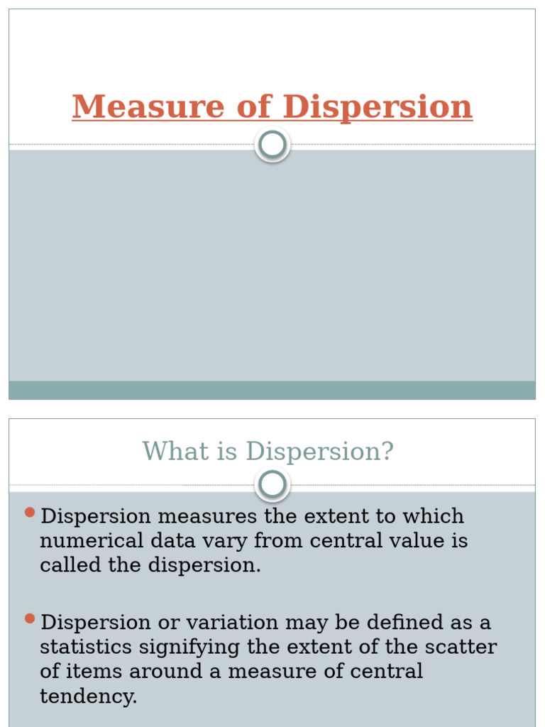 Lec 5. Measure of Dispersion | PDF | Variance | Mean