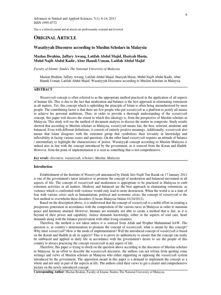 Mazlan Ibrahim-Wasatiyyah_Discourse_according_to_Muslim | PDF | God In ...
