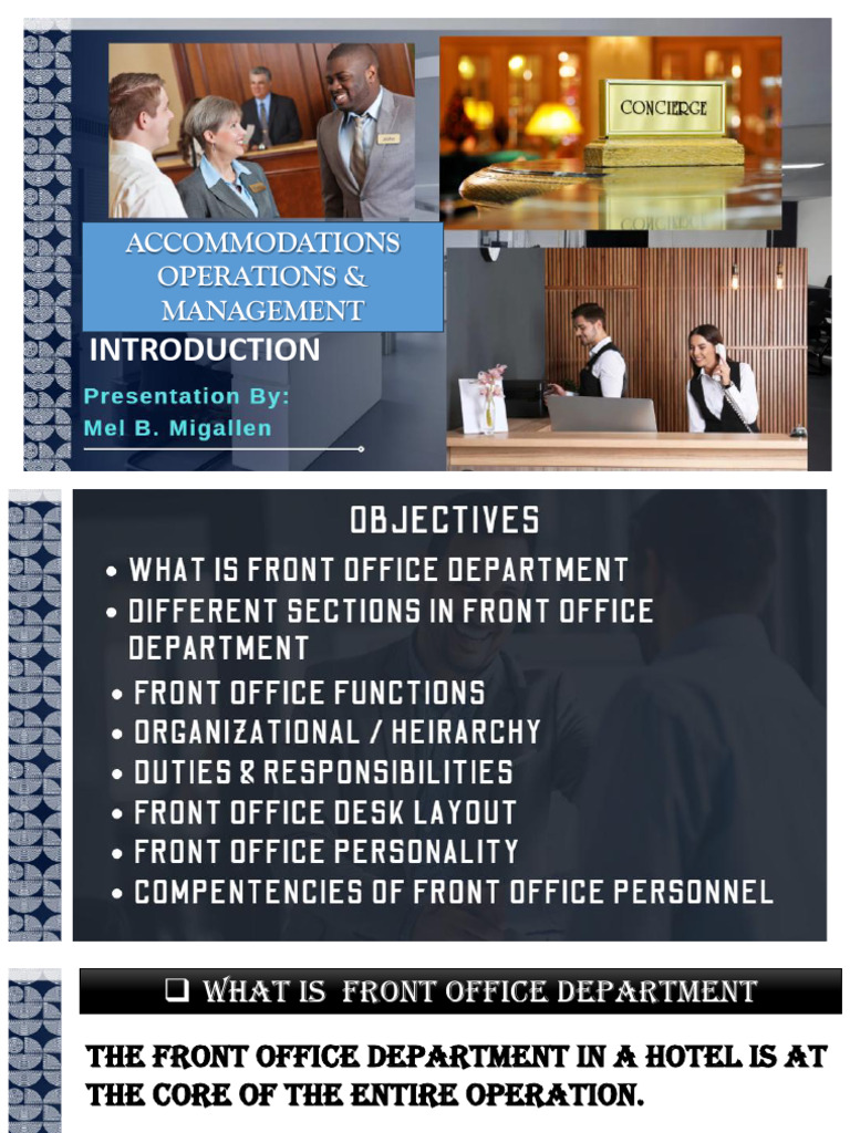 FO 1 Introduction To Front Office | PDF