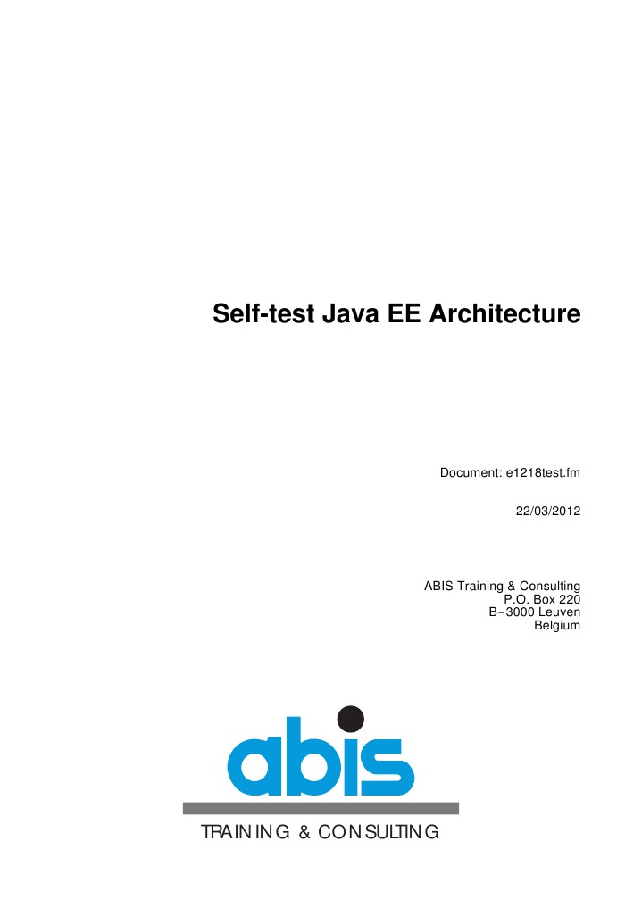 Self-Test Java EE Architecture | PDF | Enterprise Java Beans | Java ...