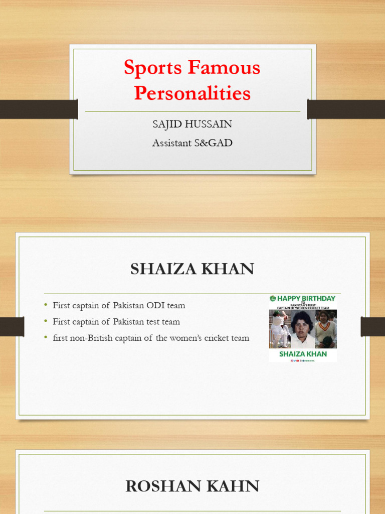 Famous Sports Personalities | PDF | Sports | Ball And Bat Games