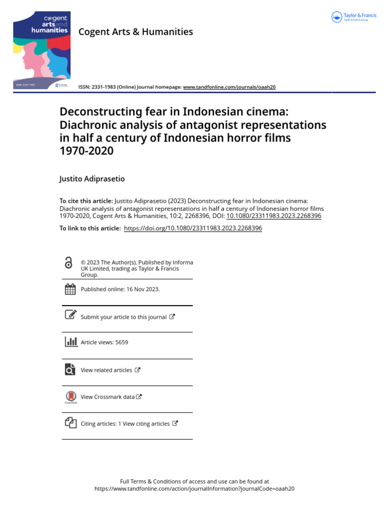 Deconstructing Fear in Indonesian Cinema Diachronic Analysis of ...