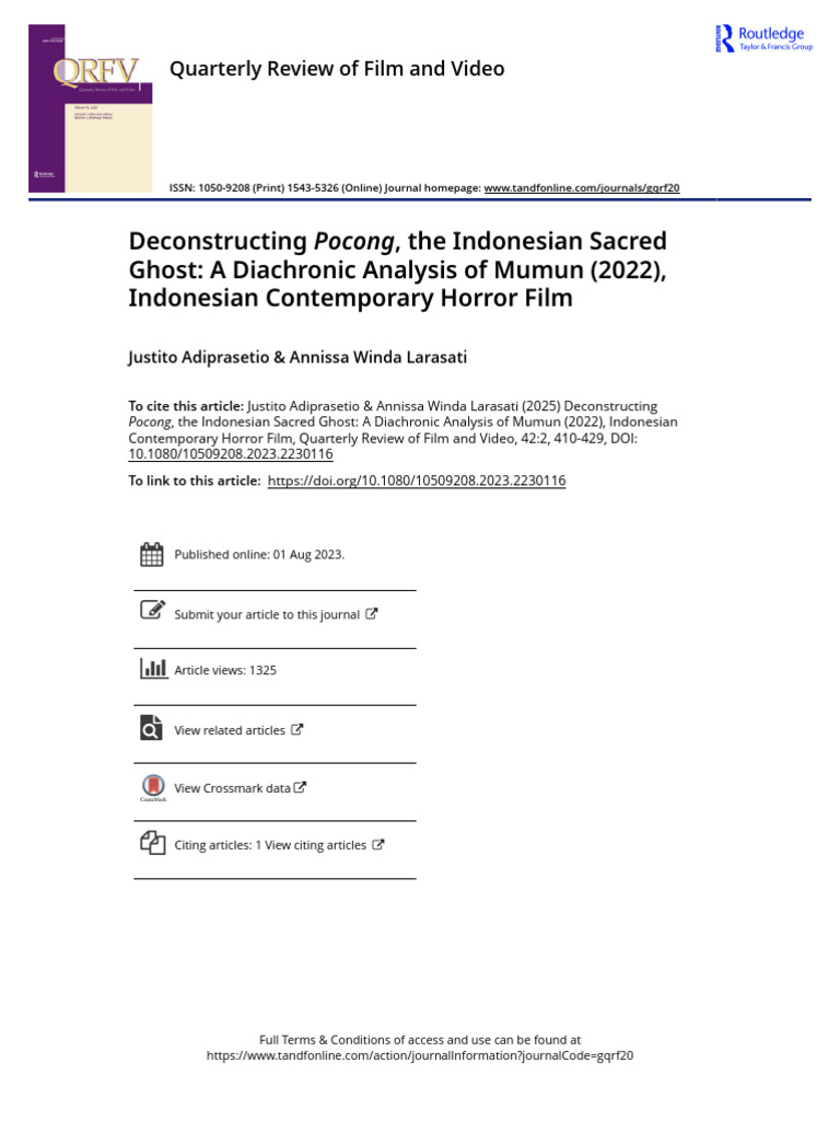 Deconstructing Pocong the Indonesian Sacred Ghost a Diachronic Analysis ...
