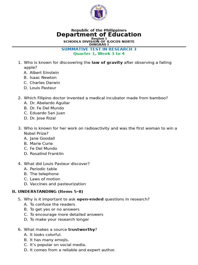 Research - Summative Test 2 | PDF