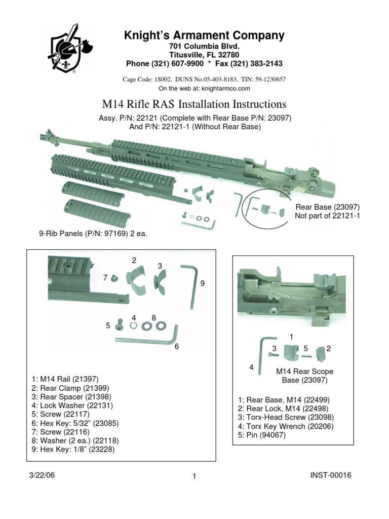m14 Ras | PDF | Screw | Lock (Security Device)