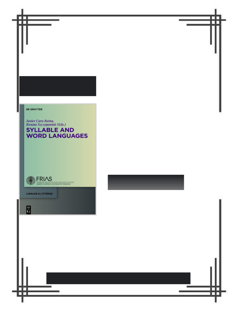 Syllable and Word Languages 1st Edition Javier Caro Reina ebook ...