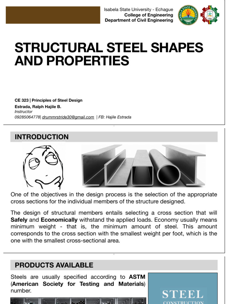 02 CE 323 LEC - Structural Steel Shapes and Properties | PDF ...