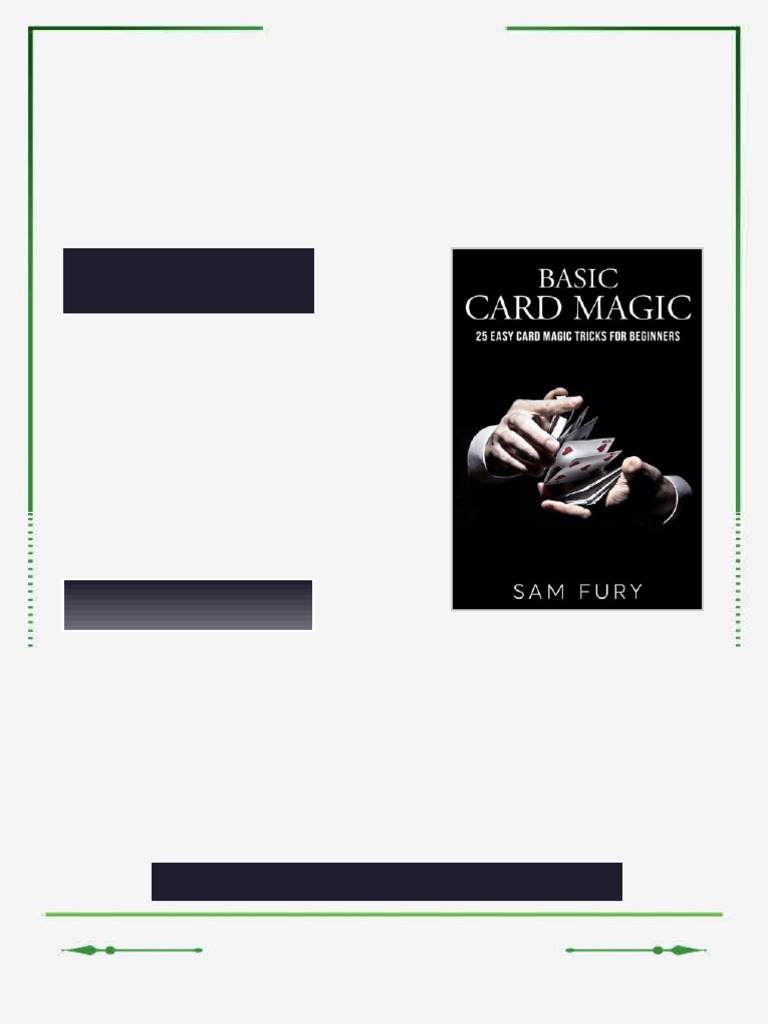 Basic Card Magic 25 Easy Card Magic Tricks For Beginners Sam Fury eBook ...