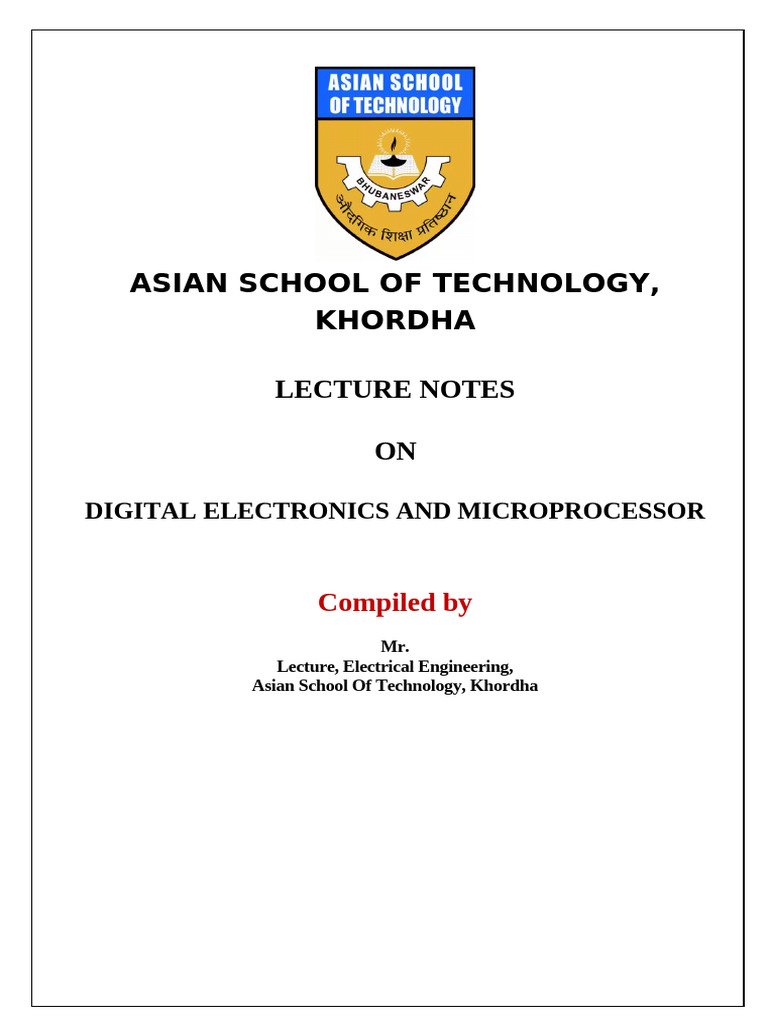 5th Sem Digital Electronics and Microprocessor | PDF | Subtraction ...