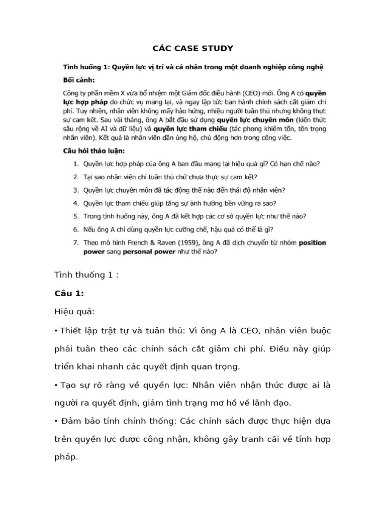 Các Case Study | PDF