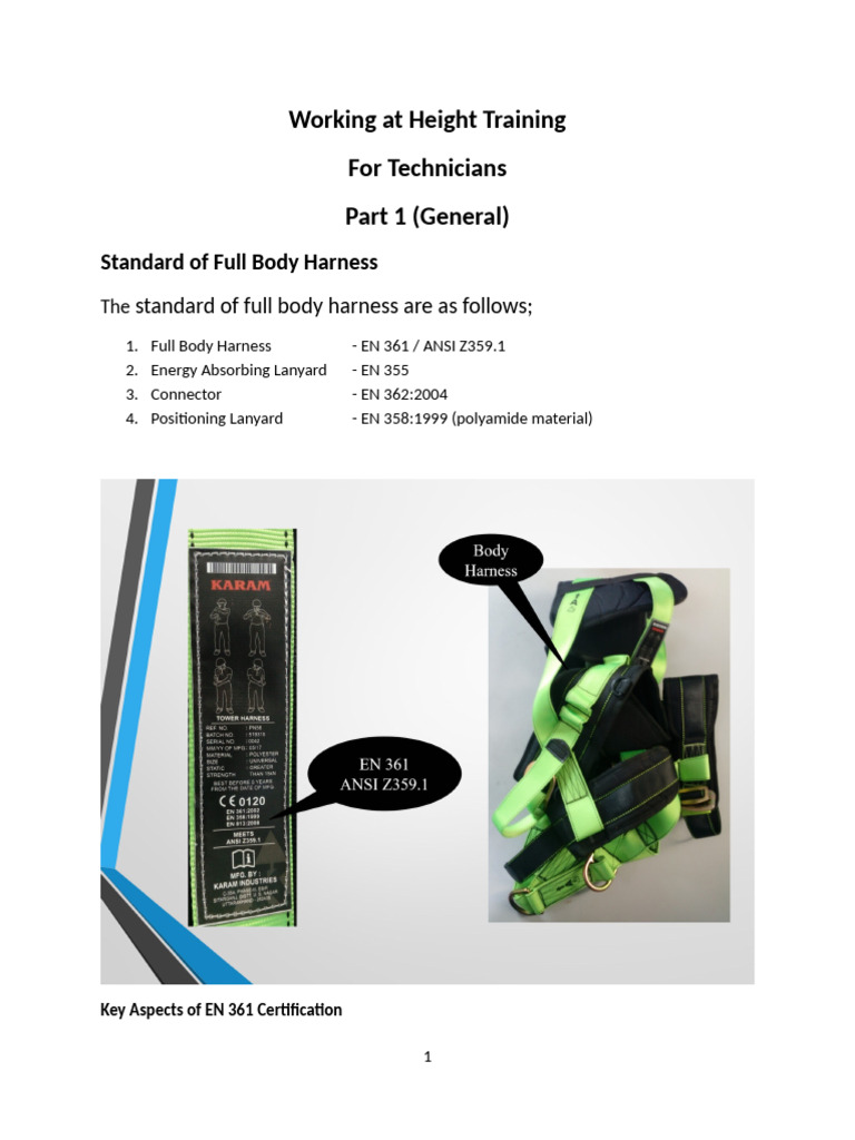 Working at Height Training Part 1 (General) | PDF | Electrical Connector