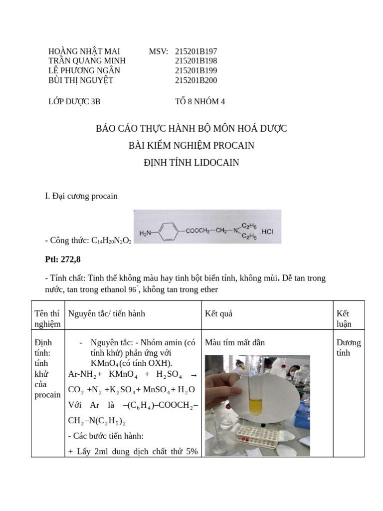 Bài 2 - Procain | PDF