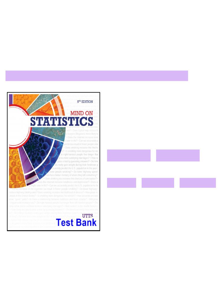 Mind on Statistics 5th Edition Utts Test Bank available all format ...