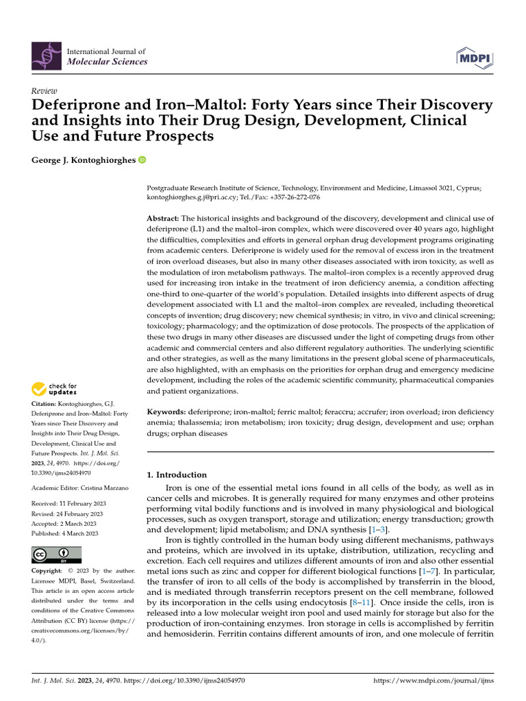 Deferiprone Paper 2 | PDF | Iron