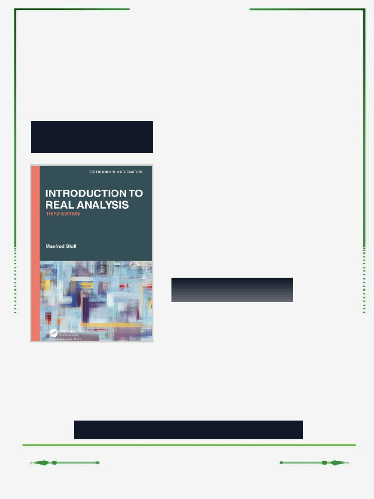 Introduction to Real Analysis 3rd Edition Manfred Stoll eBook permanent access pdf | PDF ...
