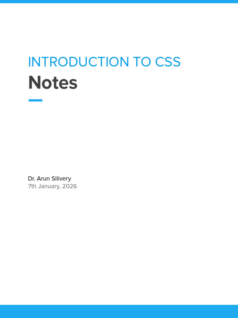 Introduction To CSS Notes | PDF | Written Communication | Computer Programming