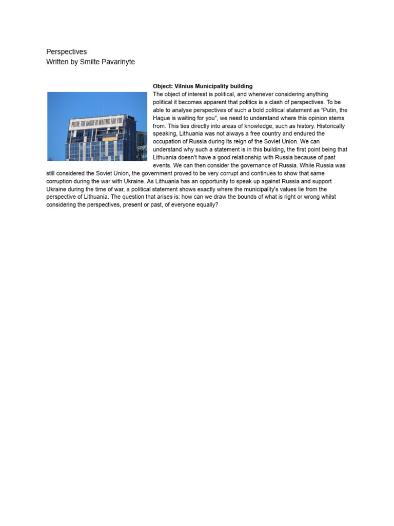 Tok Object Analysis | PDF