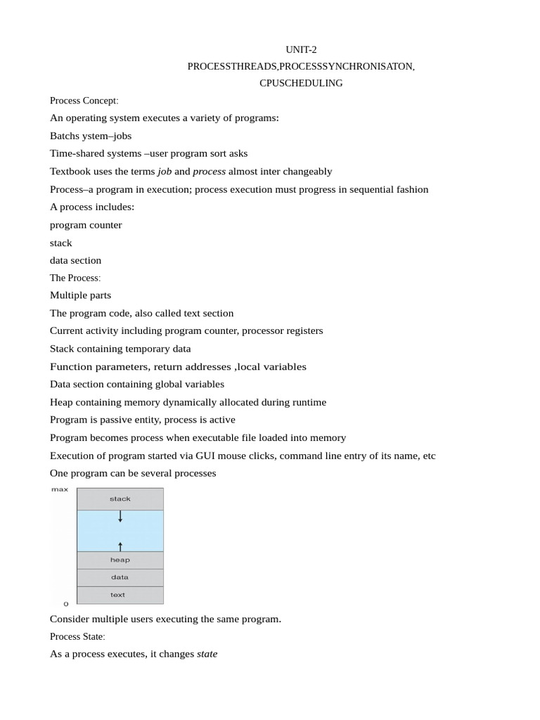 UNIT-2 | PDF | Thread (Computing) | Process (Computing)
