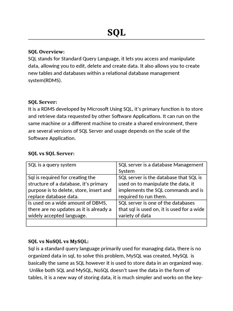 1.1.SQL | PDF | Databases | Sql