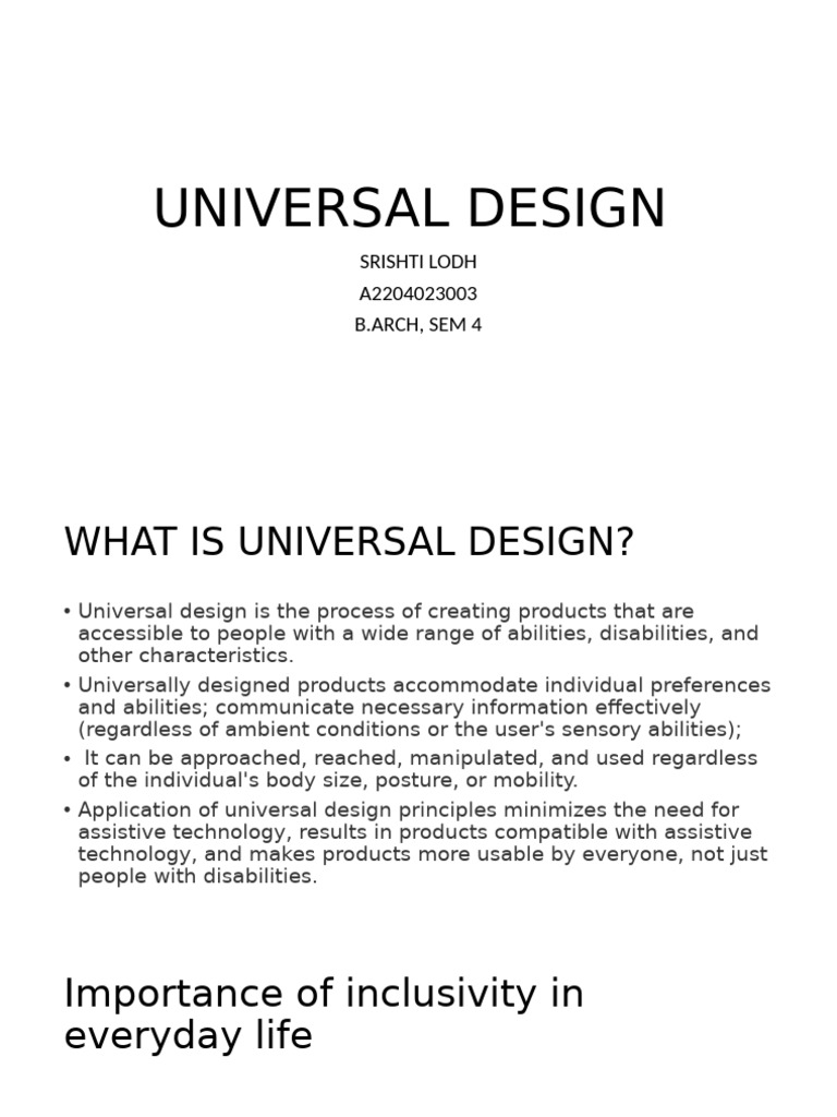 UNIVERSAL DESIGN | PDF