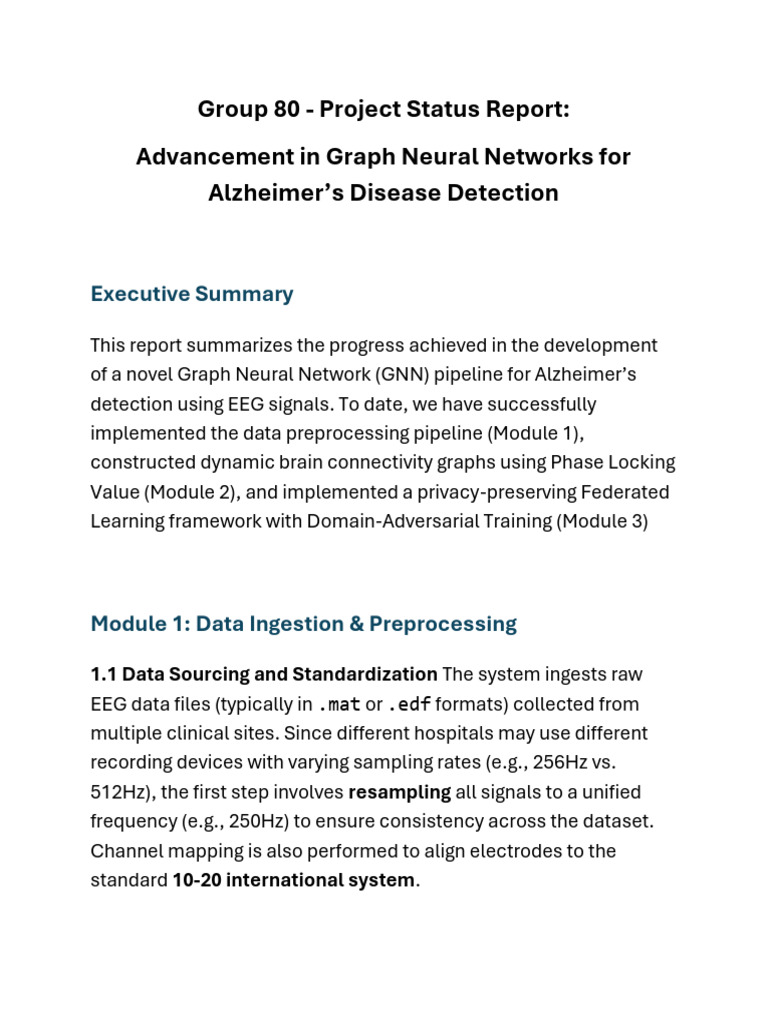 Project Status Report Advancement in Graph Neural Networks f | PDF ...