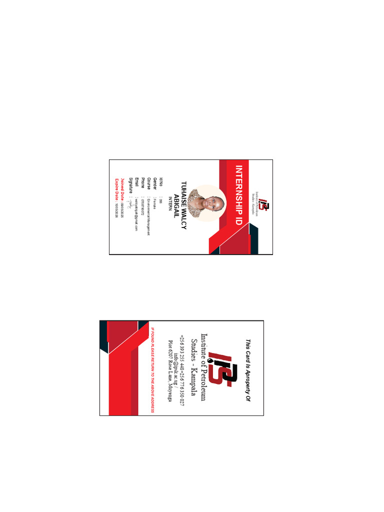 Internship Card | PDF