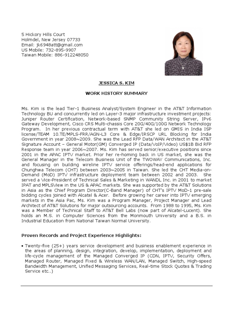 Jessica Kim 2012 Resume | PDF | Juniper Networks | Cisco Systems
