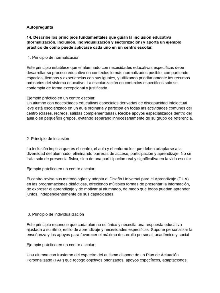 Auto Pregunta | PDF | Inclusión (Educación) | Aprendizaje