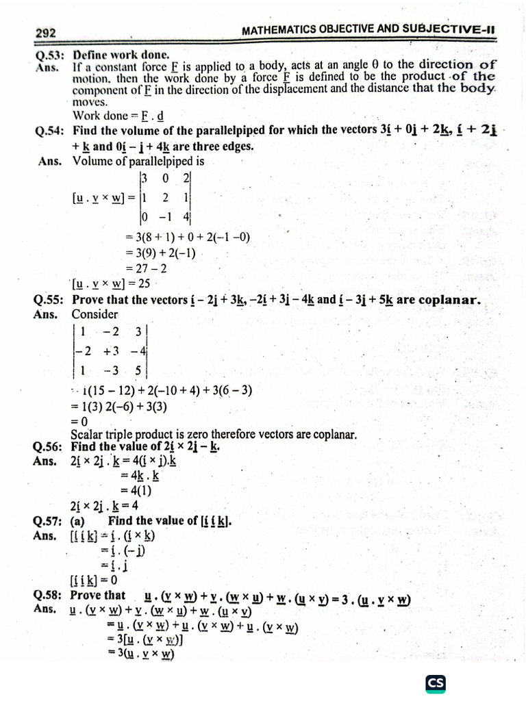 12 Maths MCQs | PDF