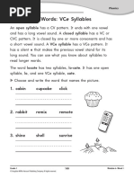 VCCV and VCCCV Syllable Patterns | PDF
