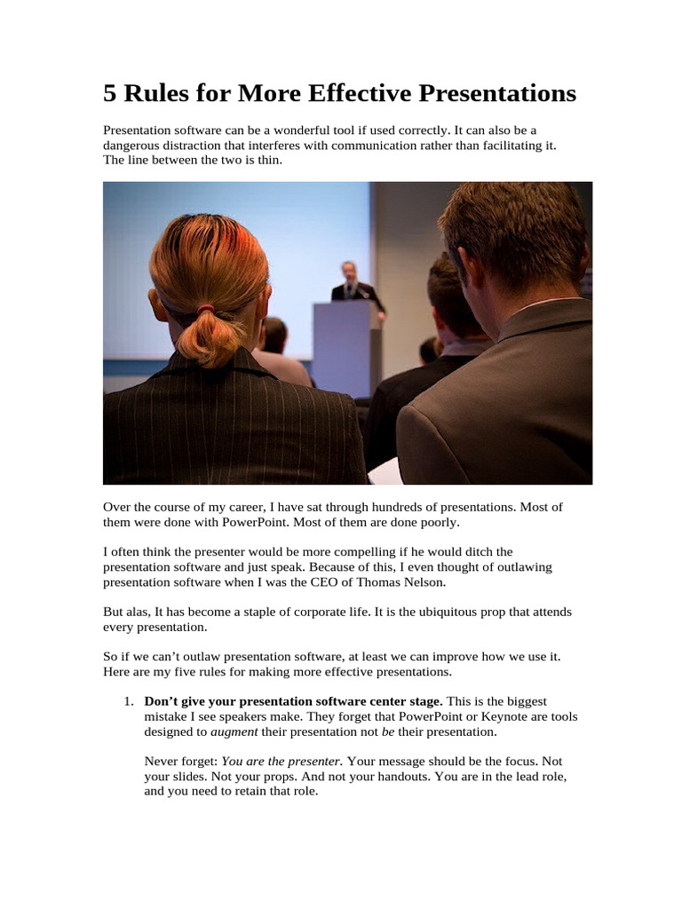 5 Rules For More Effective Presentations | PDF | Typefaces | Microsoft ...