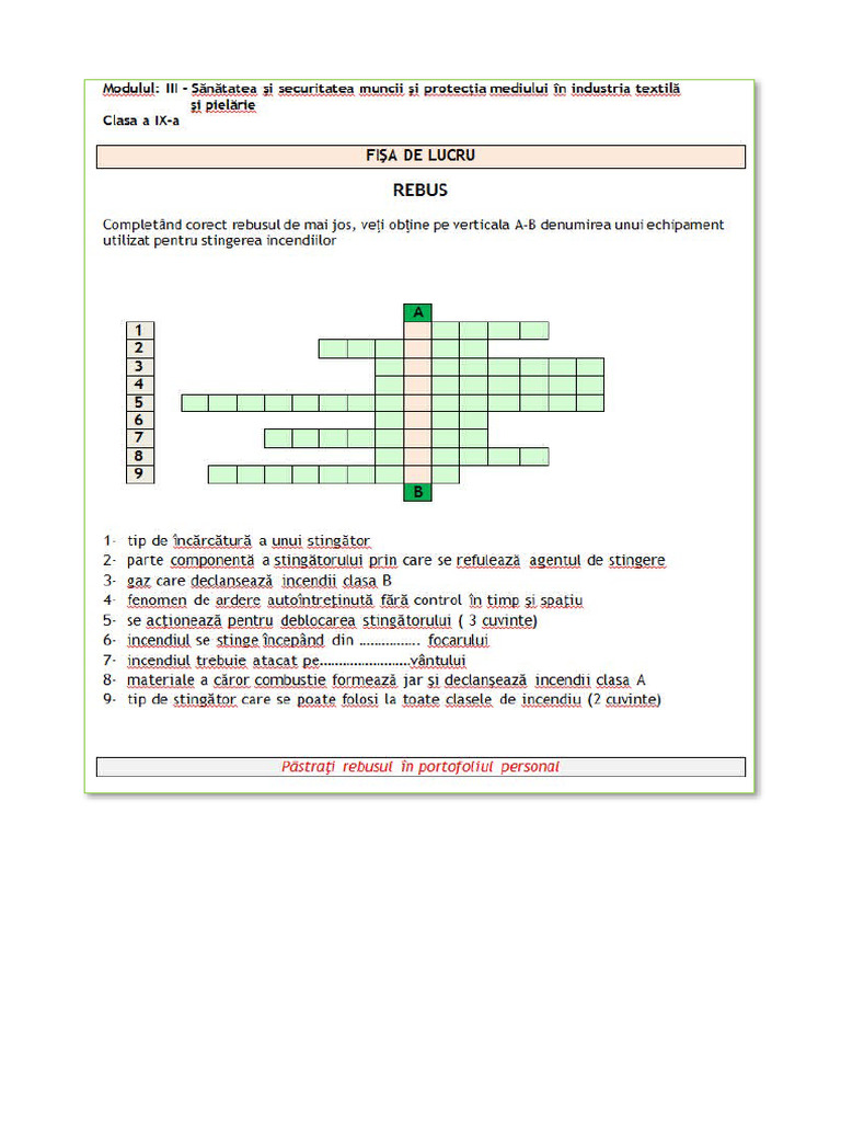 Fisa de Lucru - REBUS | PDF