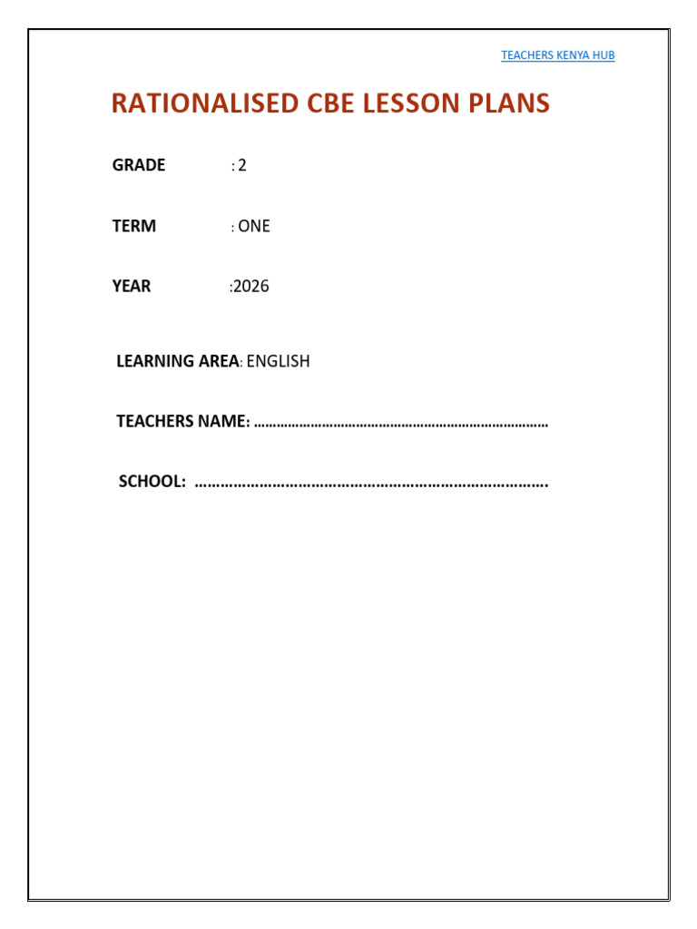 Term 1 Grade 2 English Lesson Plan | PDF | Reading Comprehension ...
