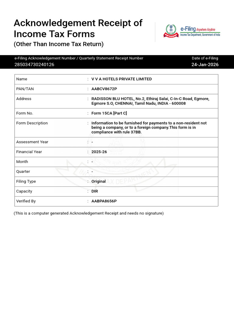Form 15ca Arn | PDF