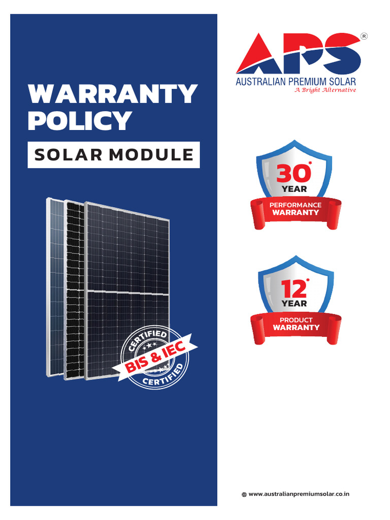 APS Warranty-Policy Panel | PDF | Photovoltaics | Solar Panel