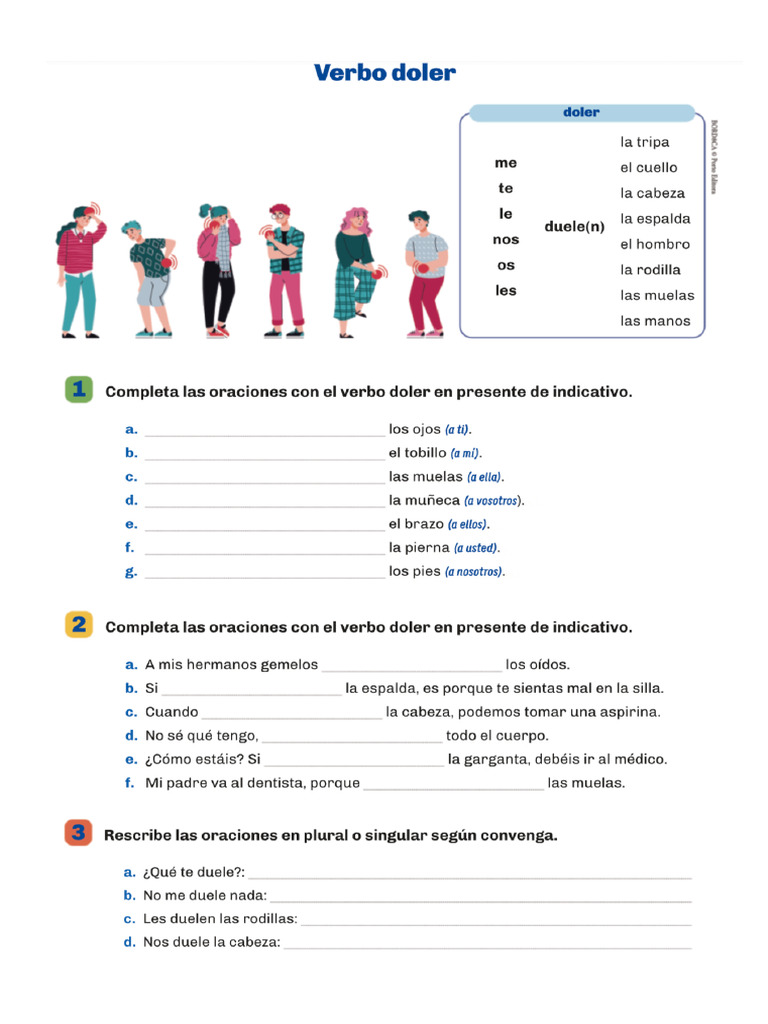 Verbo Doler y Expresar Obligación: Necesidad | PDF