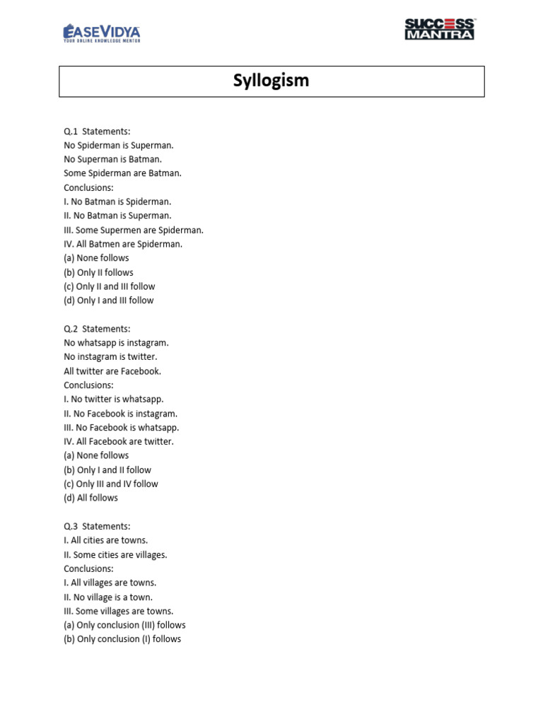 Syllogism Again | PDF