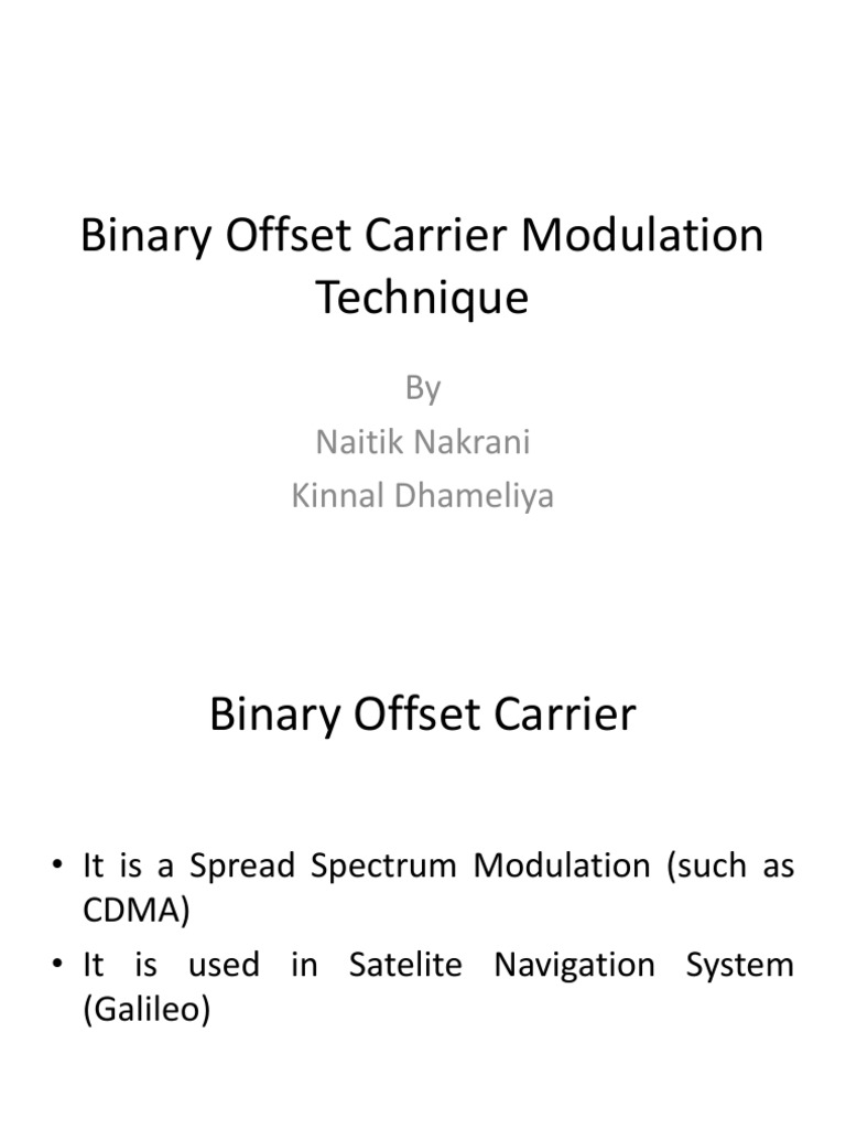 Binary Offset Carrier | PDF | Code Division Multiple Access | Global ...