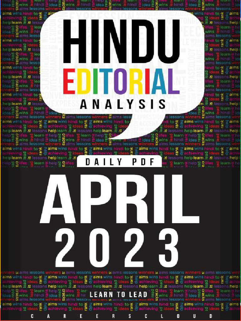 Apr 26 Daily Hindu Editorial Analysis | PDF | Loans | Interest