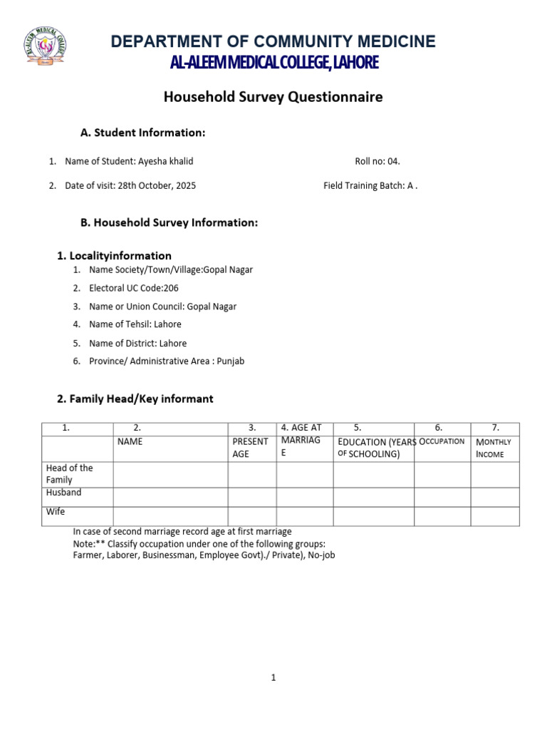 Household Survey Questionnaire (1).PDF 20251106 195237 0000 | PDF ...
