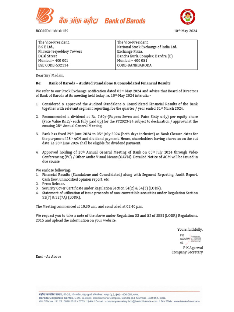 Financial Results Press Release | PDF | Dividend | Expense