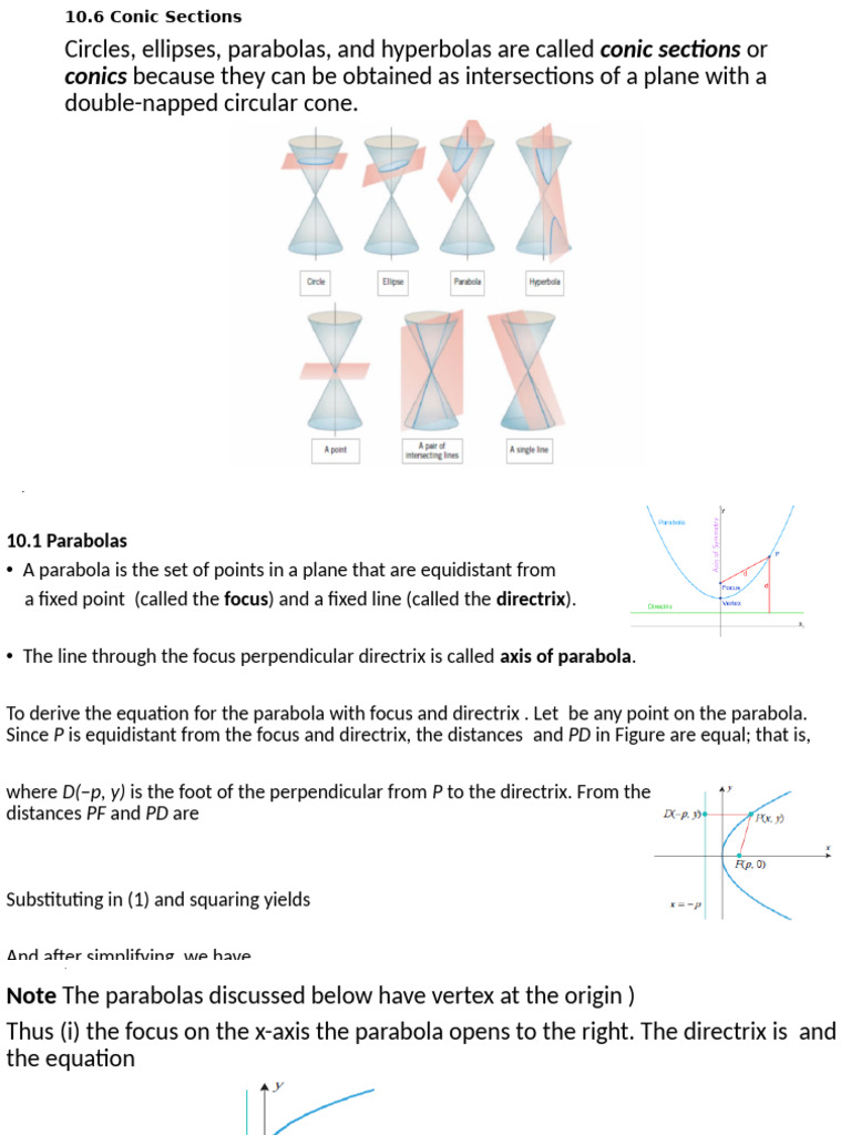10.6 Conic Sections | PDF | Ellipse | Cartesian Coordinate System
