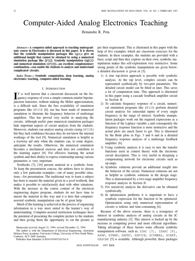 Computer_aided_analog_electronics_teachi | PDF | Amplifier | Feedback