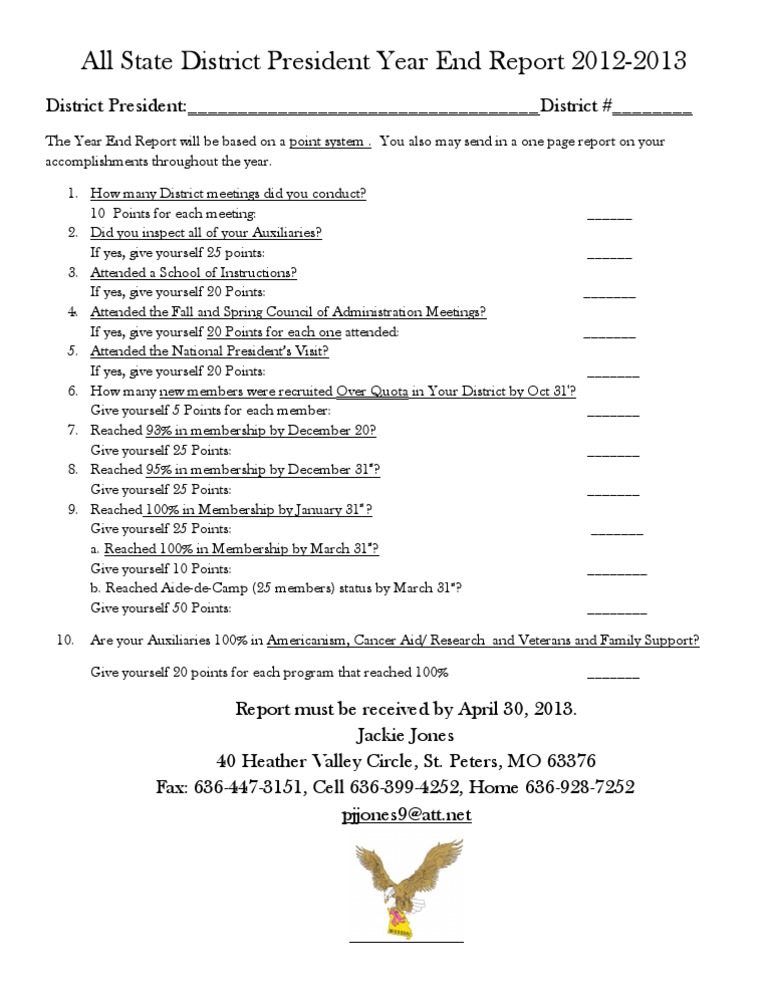 2012-2013 District President Report Guide | PDF
