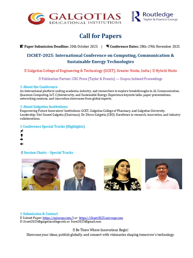 I3CSET 2025 Conference Flyer Final | PDF