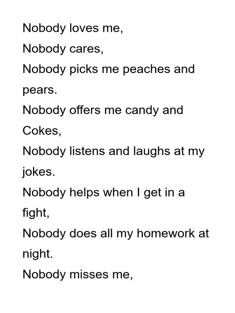 Poem Nobody in Pieces | PDF