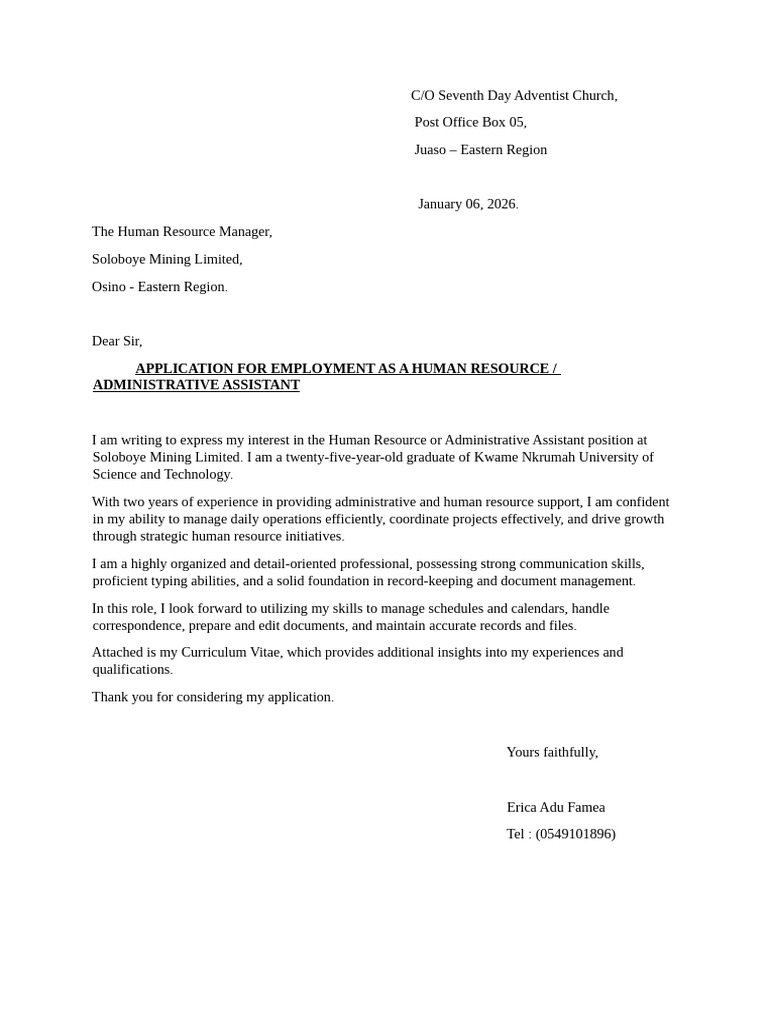 Application Letter | PDF