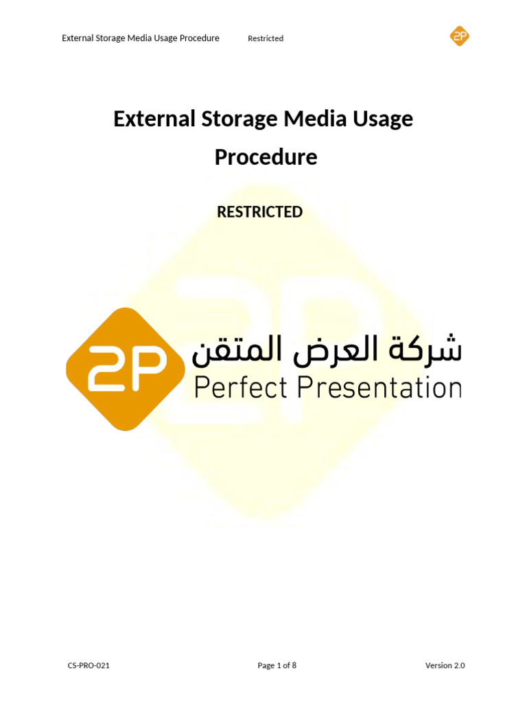 External Storage Media Usage Procedure | PDF | Computer Security | Security