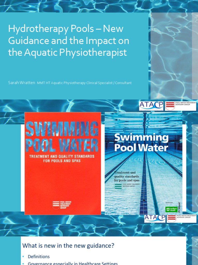 Hydrotherapy Pools - New Guidance and Impact On The Aquatic ...