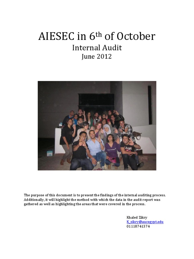 Internal Audit Aiesec 6th October Pdf Regulatory Compliance